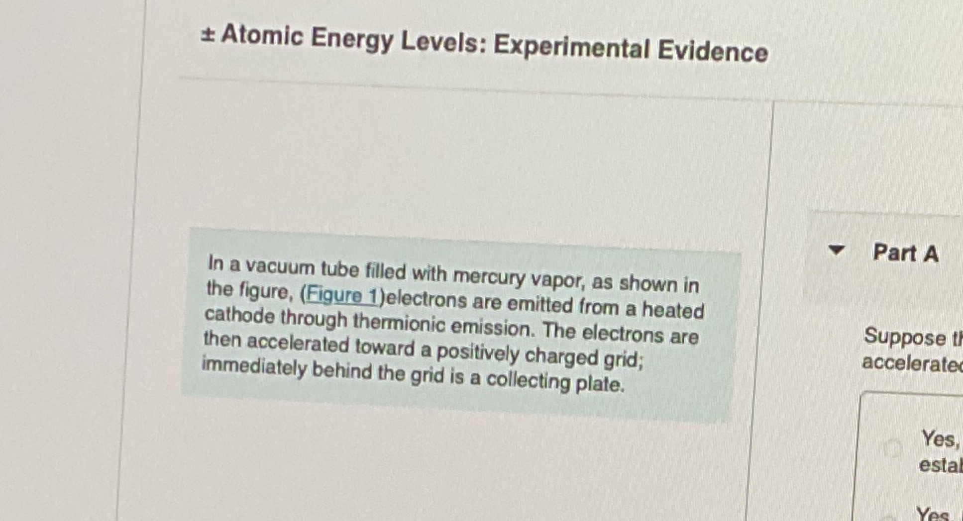 Solved +- ﻿Atomic Energy Levels: Experimental EvidenceIn a | Chegg.com