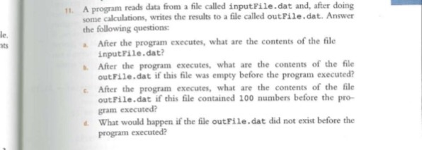 Solved 11 A Program Reads Data From A File Called 4135
