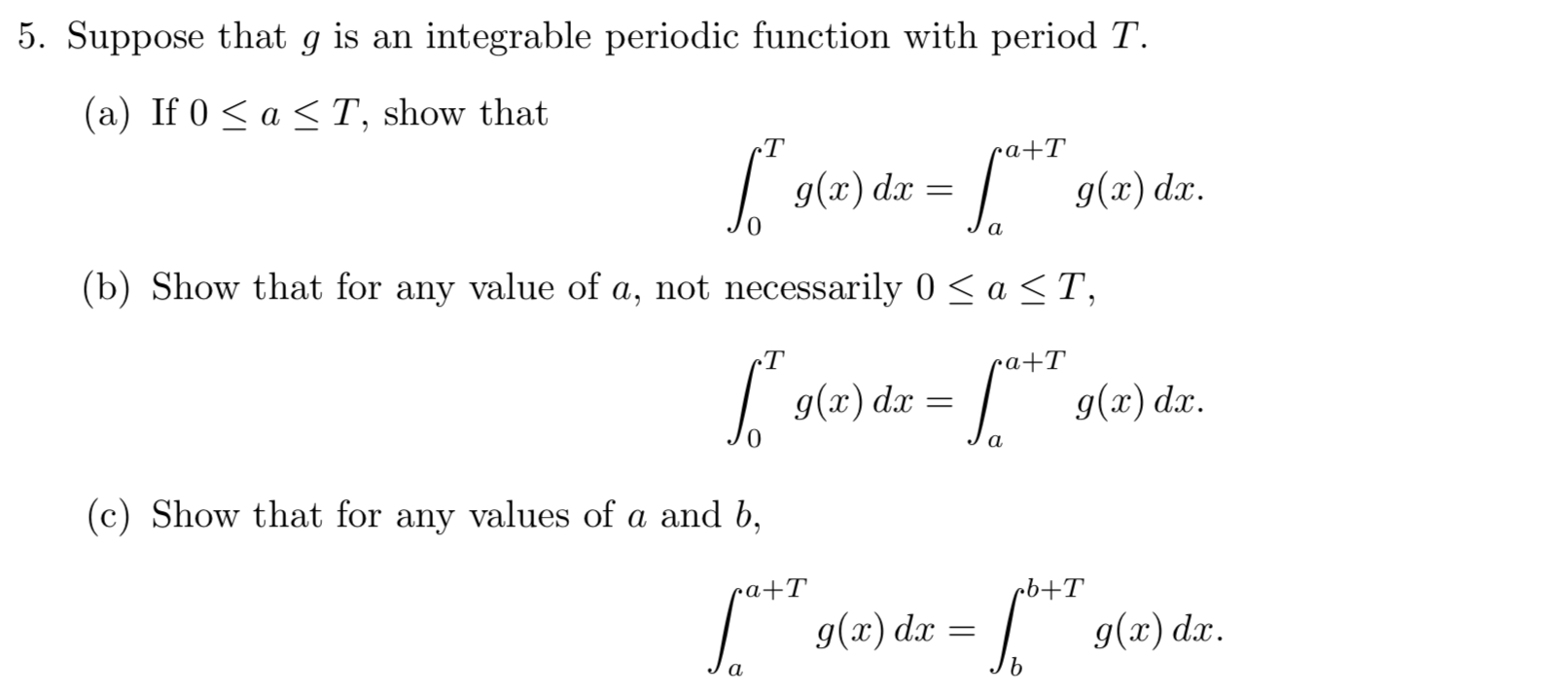 Solved 5. Suppose that g is an integrable periodic function | Chegg.com