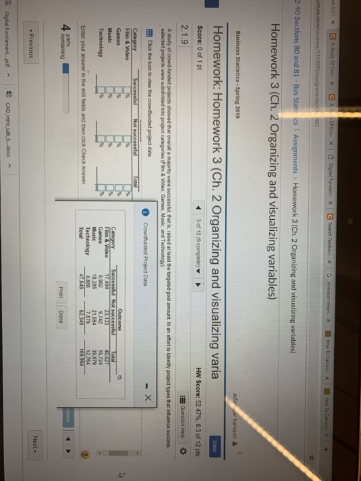 Solved 90 80 and 81 - Bus St Homework 3 (Ch. 2 Organizing | Chegg.com