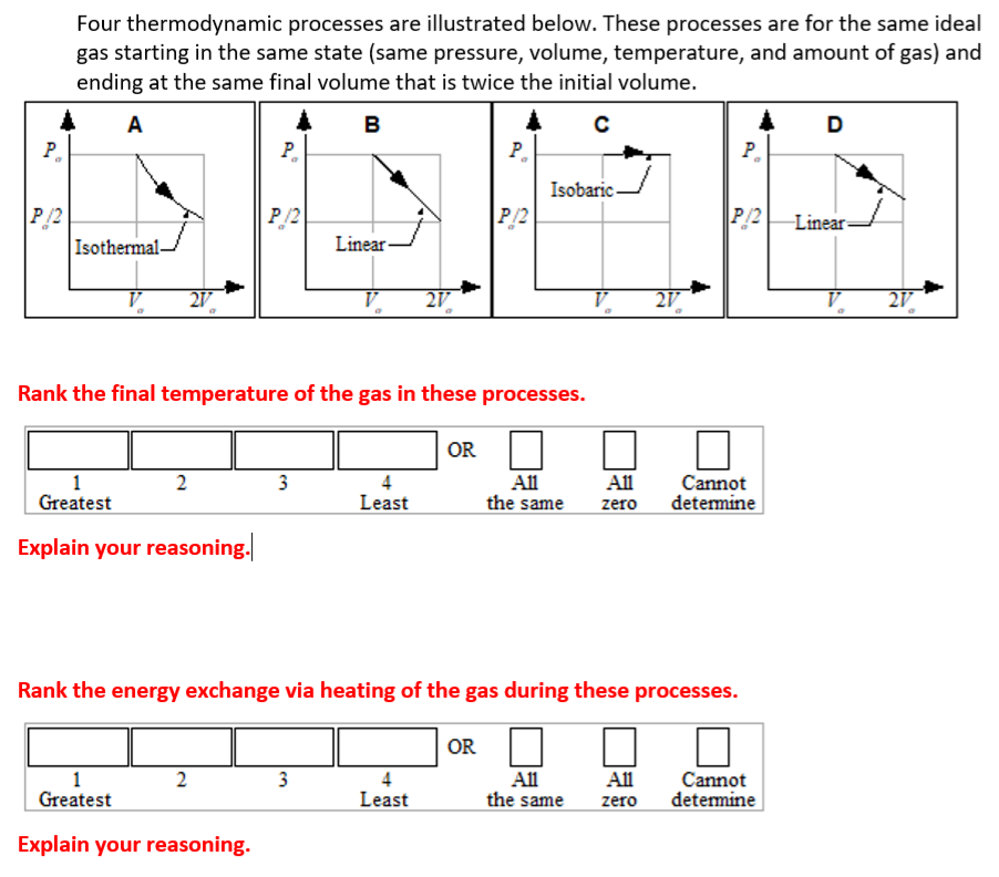 Solved Four thermodynamic processes are illustrated below. | Chegg.com