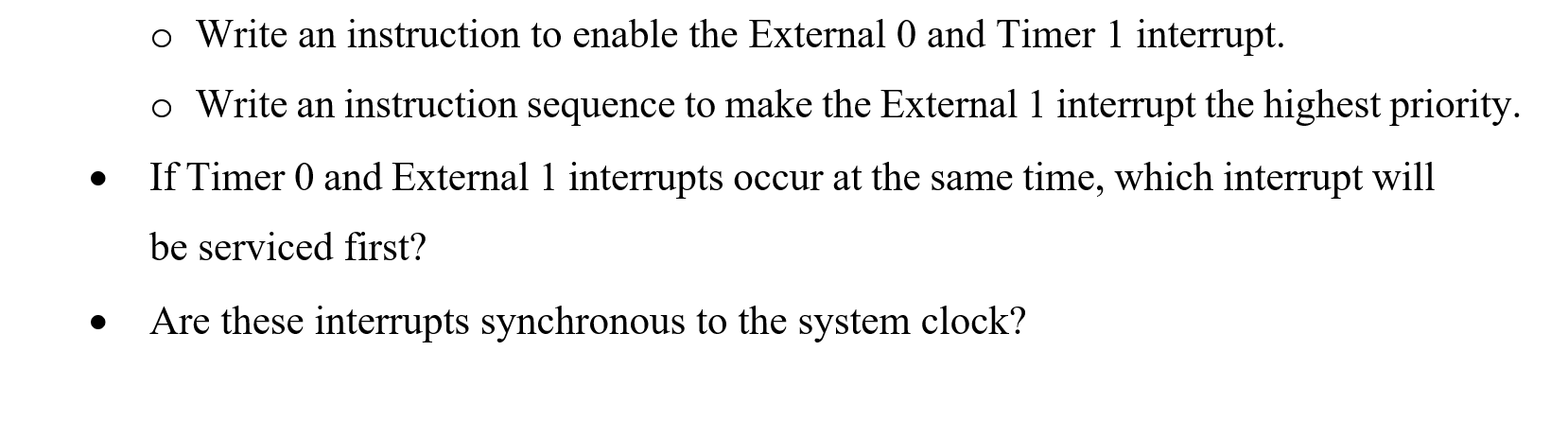 Solved Write an instruction to enable the External 0 and | Chegg.com