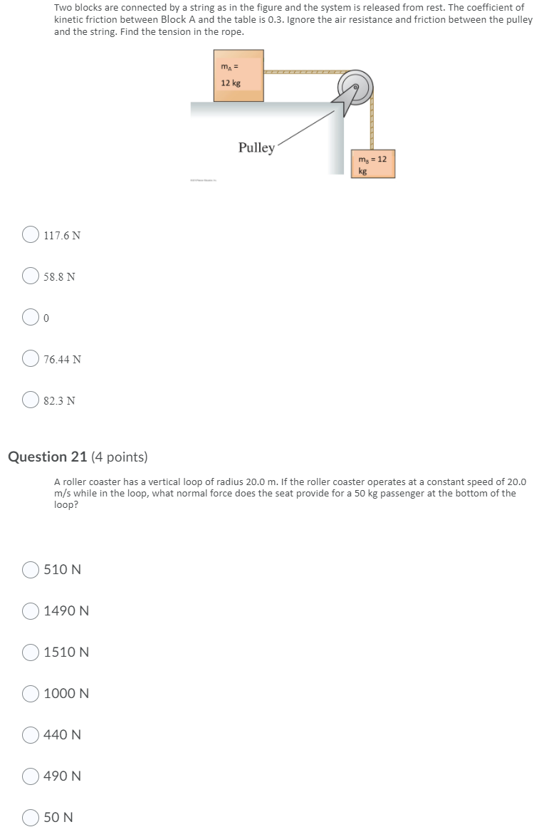 Solved Two blocks are connected by a string as in the figure | Chegg.com
