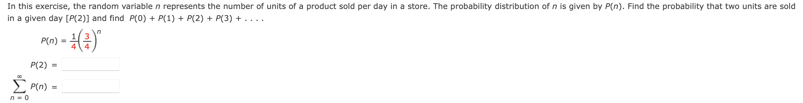 Solved In this exercise, the random variable n represents | Chegg.com