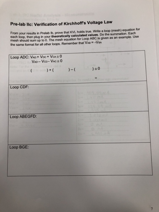 Solved re-Lab lla: DC Mesh (Loop) Analysis (Nominal Values) | Chegg.com