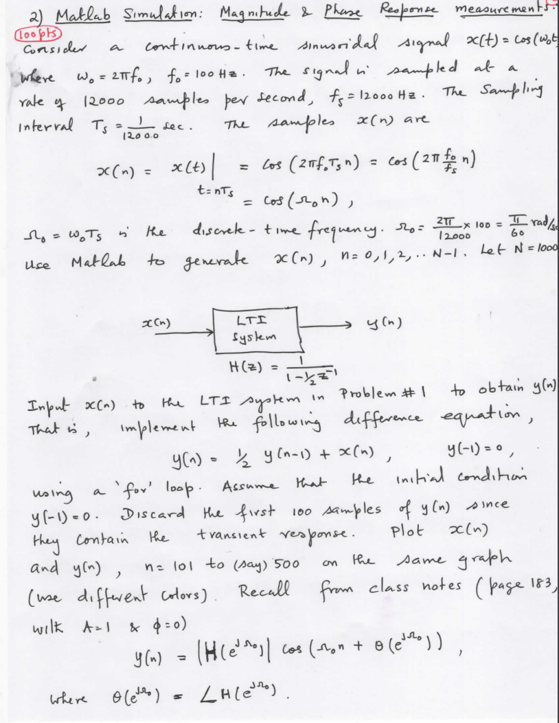 Solved A Lec 120 00 2 Matlab Simulation Magnitude And 