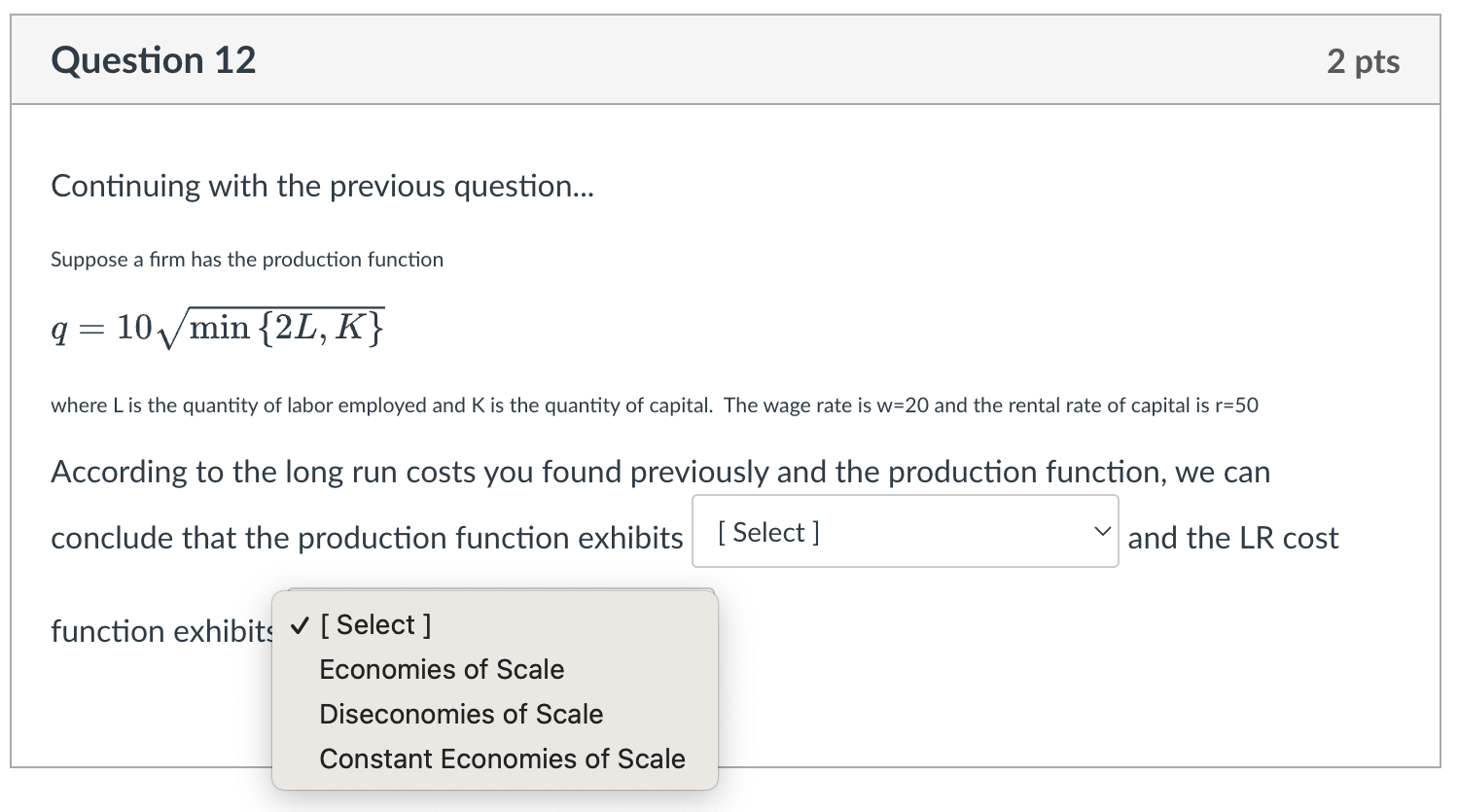 Solved Suppose a firm has the production function | Chegg.com