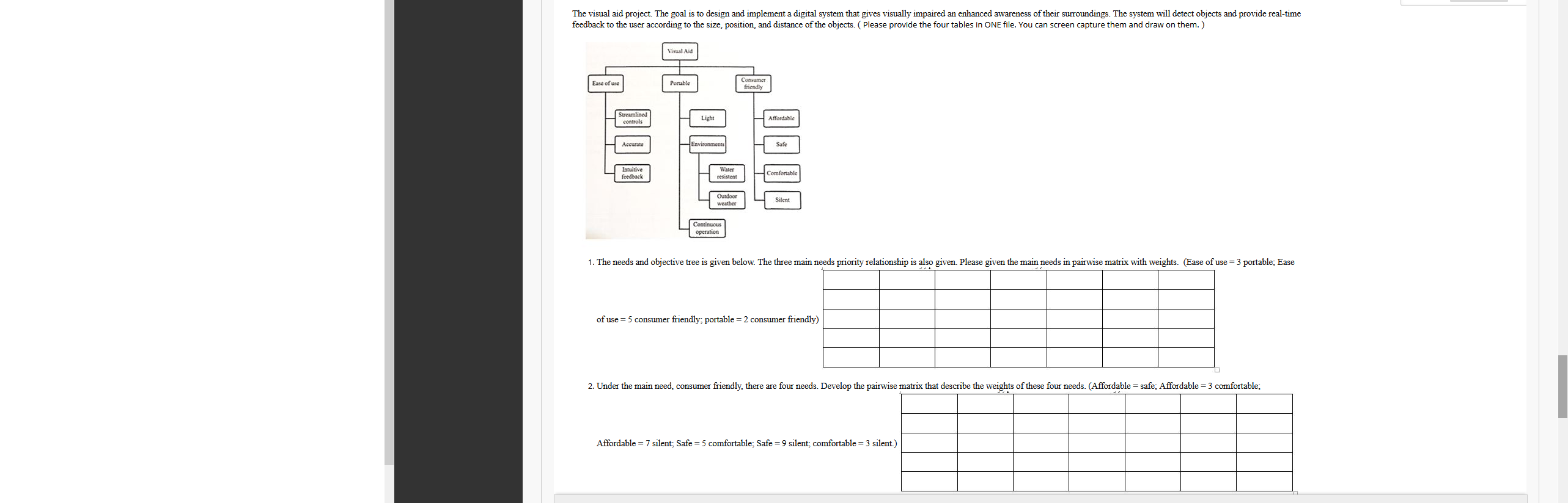 The visual aid project. The goal is to design and | Chegg.com