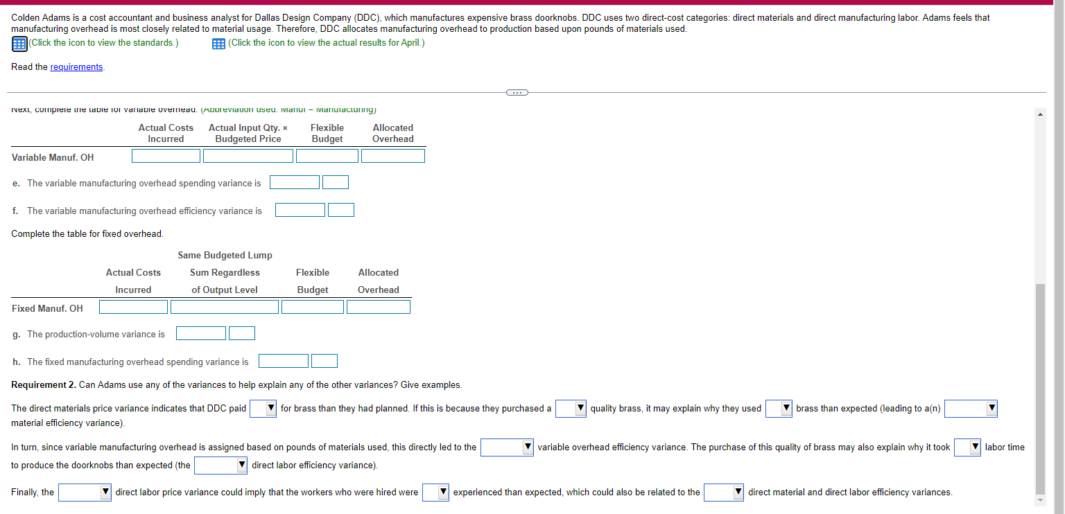 Solved Colden Adams is a cost accountant and business | Chegg.com