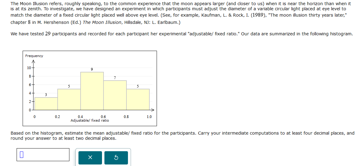 Solved The Moon Illusion refers, roughly speaking, to the | Chegg.com