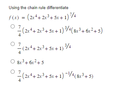 Solved Using the chain rule differentiate | Chegg.com