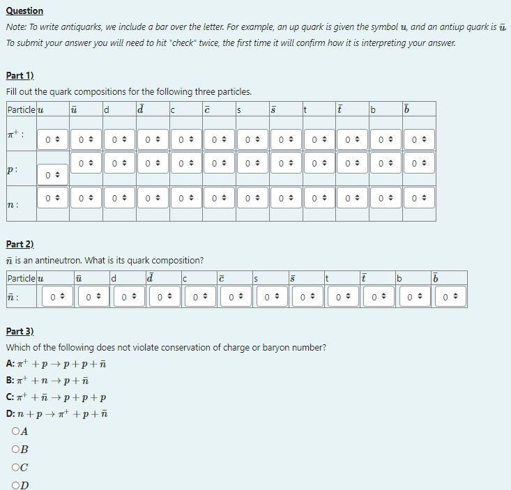 Solved Question Note: To write antiquarks, we include a bar | Chegg.com