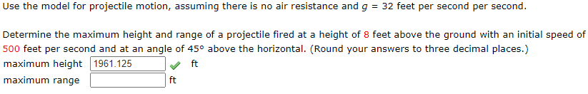 Solved Use the model for projectile motion, assuming there | Chegg.com