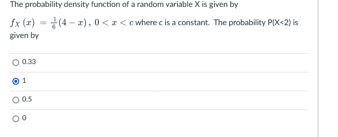 Solved The probability density function of a random variable | Chegg.com