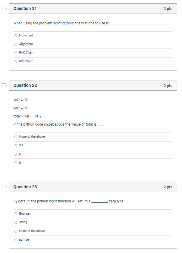 Solved Question 21 2 pts When using the problem solving | Chegg.com
