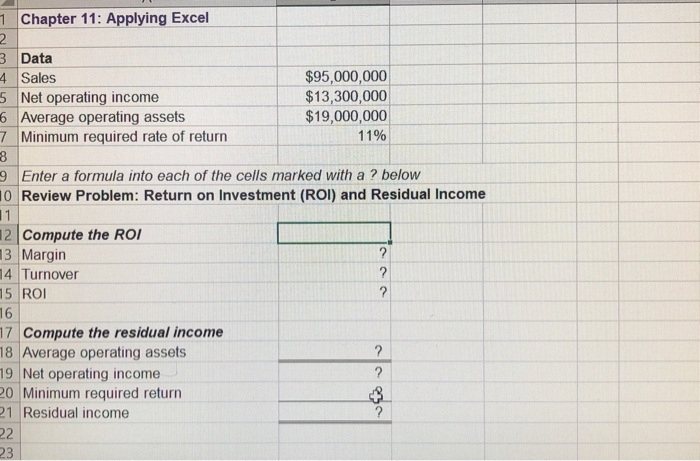 Solved 1 Chapter 11: Applying Excel 3 Data 4 Sales 5 Net | Chegg.com