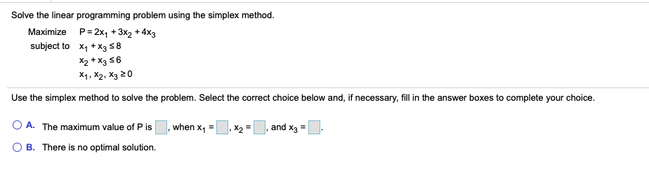 Solved Solve the linear programming problem using the | Chegg.com