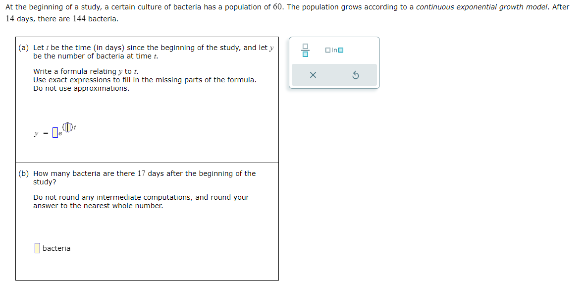 Solved At the beginning of a study, a certain culture of | Chegg.com
