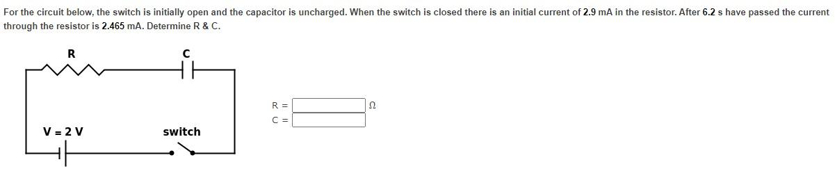 Solved For the circuit below, the switch is initially open | Chegg.com