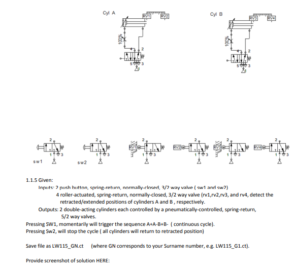 1.1.3 Given: Input: 1 push button, spring-return, | Chegg.com