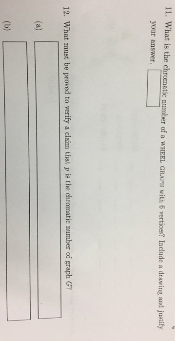 Solved 11. What is the chromatic number of a WHEEL GRAPH | Chegg.com