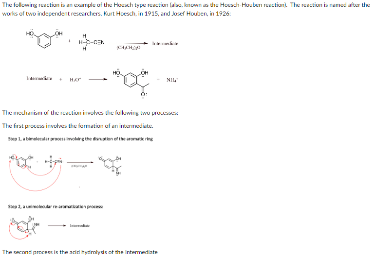 Solved The following reaction is an example of the Hoesch | Chegg.com