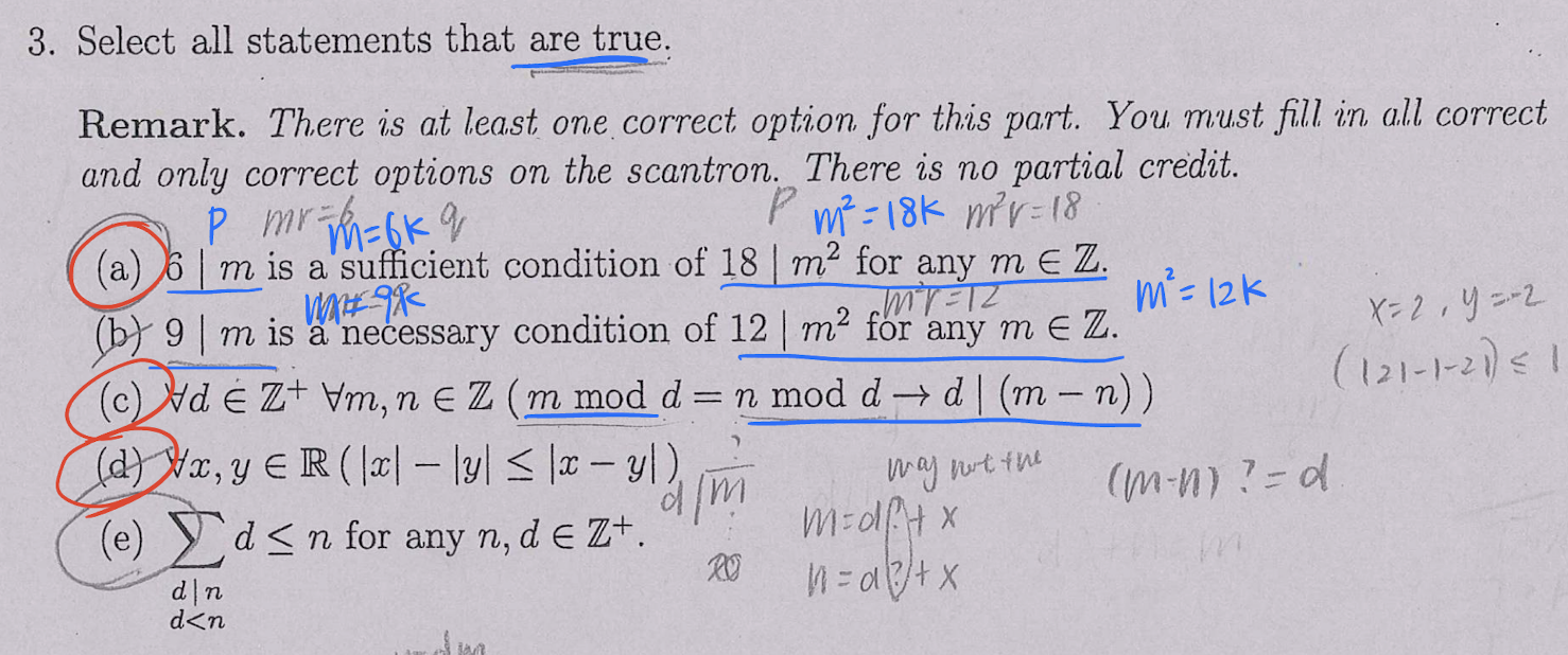 3. Select all statements that are true: Remark. There | Chegg.com