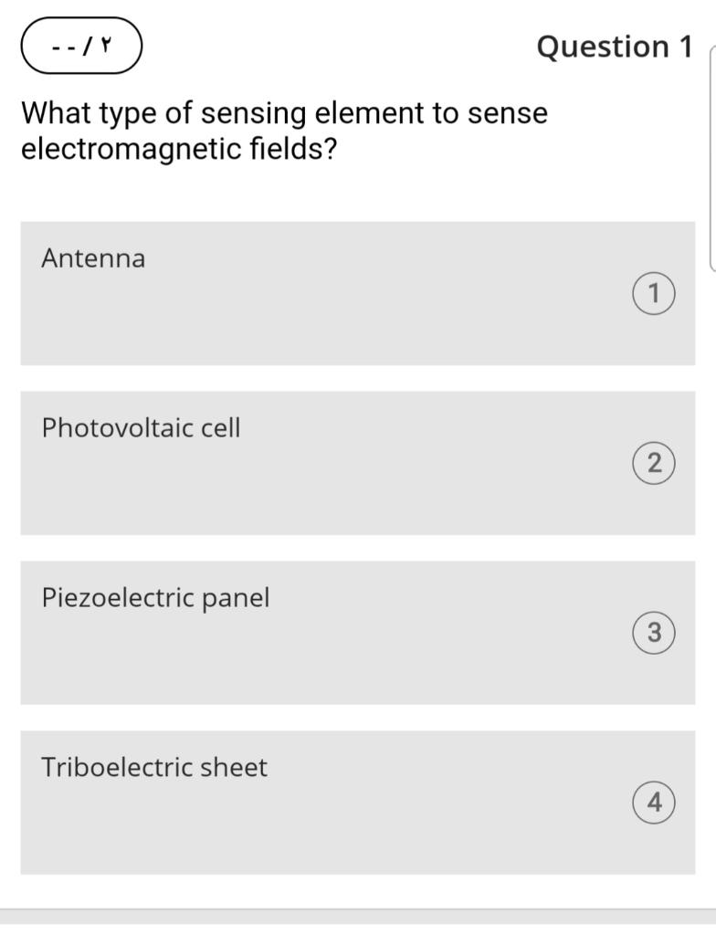 Solved What type of sensing element to sense electromagnetic | Chegg.com