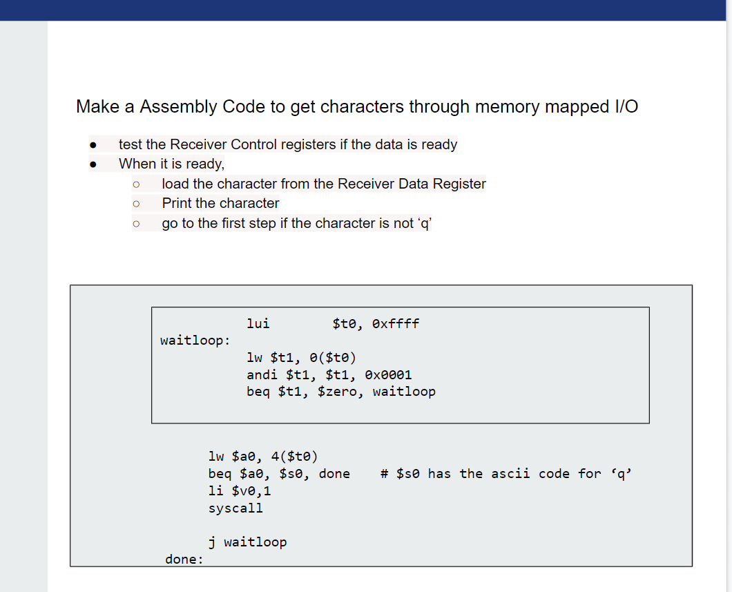 Solved Make a Assembly Code to get characters through memory | Chegg.com