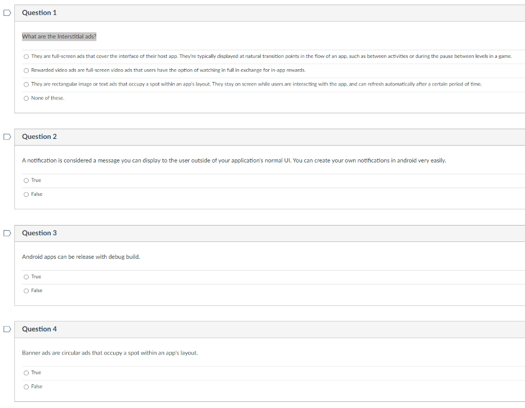 Solved Question 1 What are the Interstitial ads? They are | Chegg.com