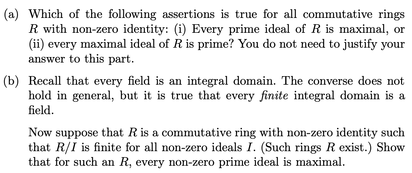 Solved (a) Which of the following assertions is true for all | Chegg.com