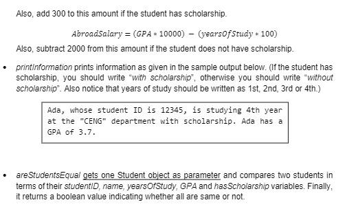 Solved Write a class called Student.java with the following | Chegg.com