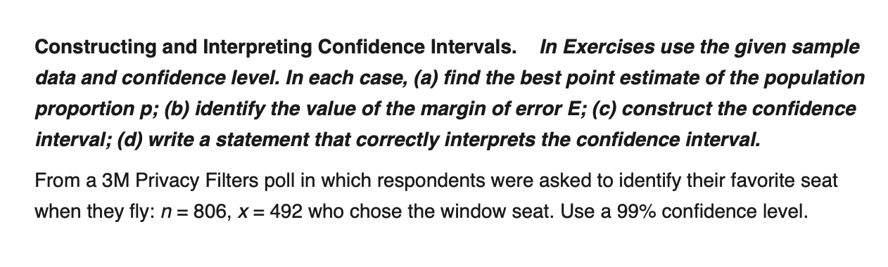 Solved Constructing and Interpreting Confidence Intervals. | Chegg.com