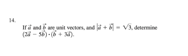 Solved 14. If a and b are unit vectors, and ∣a+b∣=3, | Chegg.com