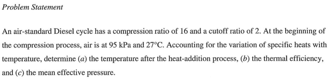 Solved 3. Repeat Problem 9.52 using the constant specific | Chegg.com