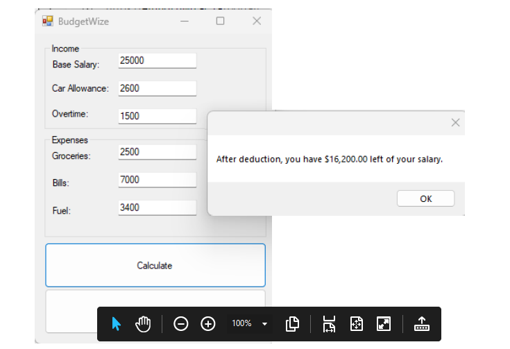 Solved Problem 1Using Visual Studio create ‘BudgetWize’ an | Chegg.com