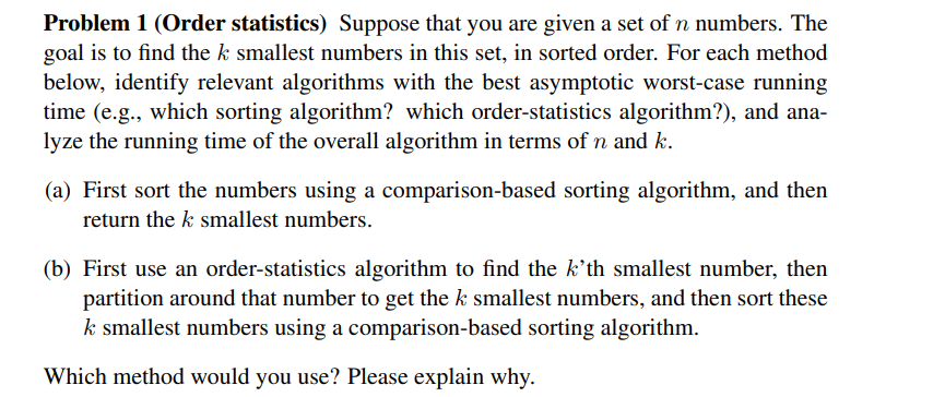Solved Problem 1 (Order statistics) Suppose that you are | Chegg.com