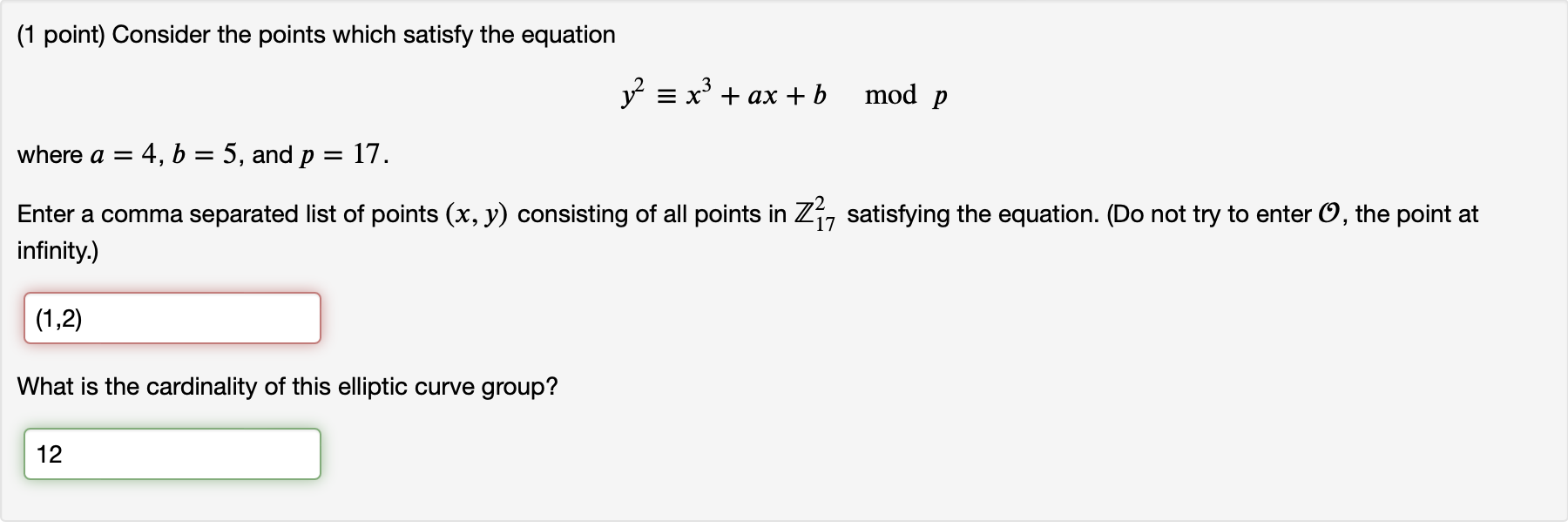 Solved (1 ﻿point) ﻿Consider the points which satisfy the | Chegg.com