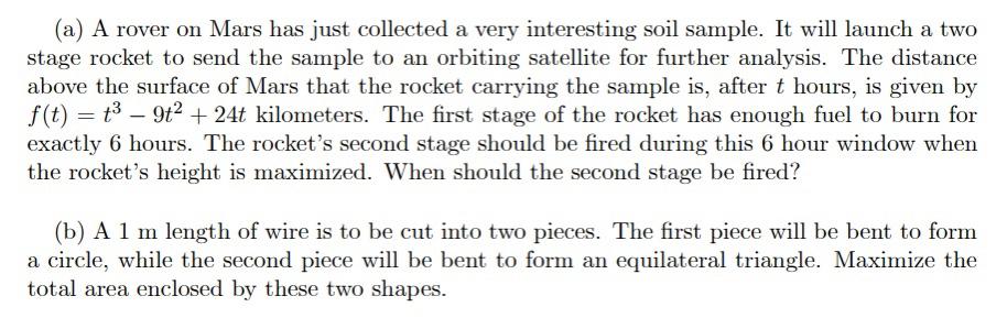 Solved (a) A rover on Mars has just collected a very | Chegg.com