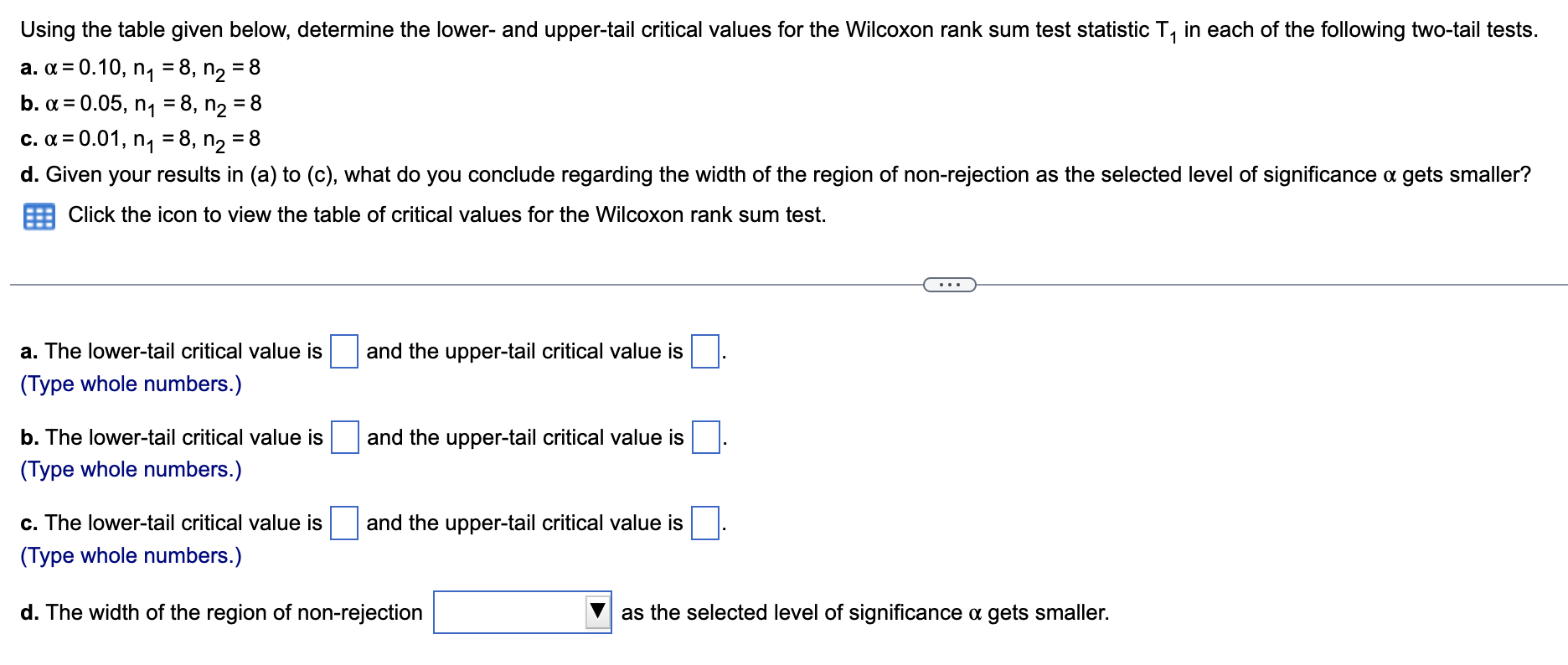 Solved Using The Table Given Below Determine The Lower And