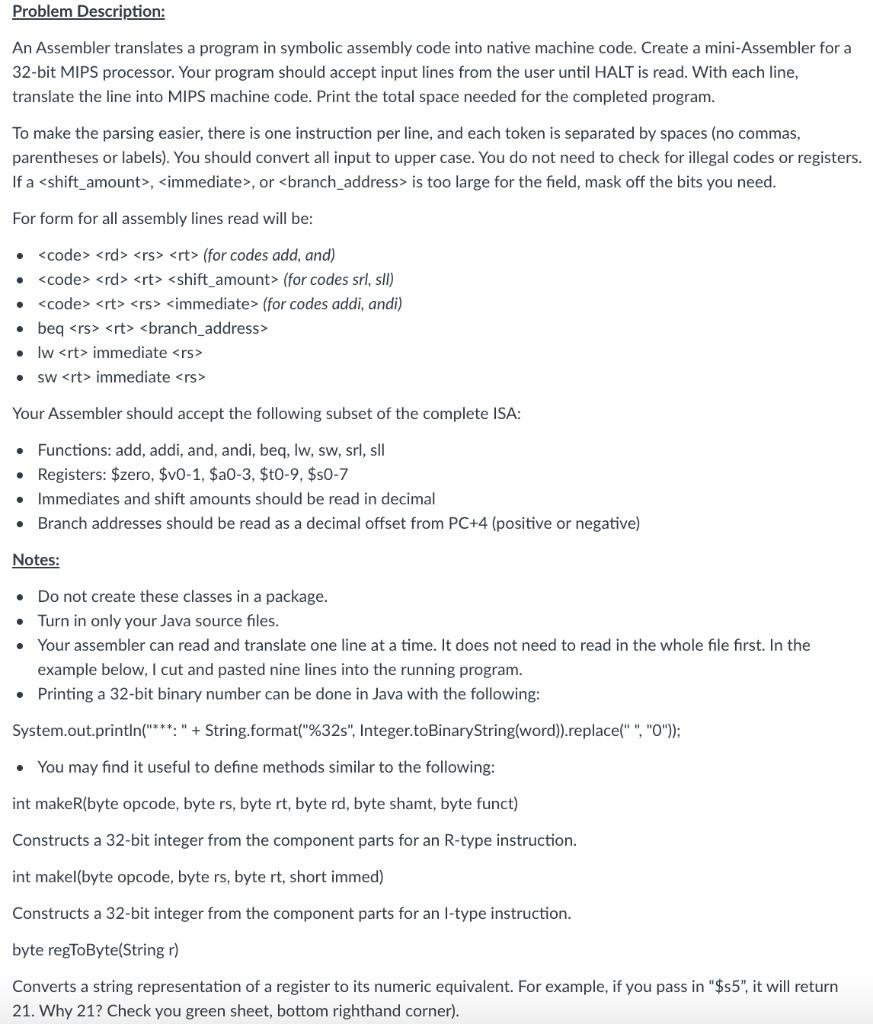 Solved Problem Description An Assembler Translates A 4732