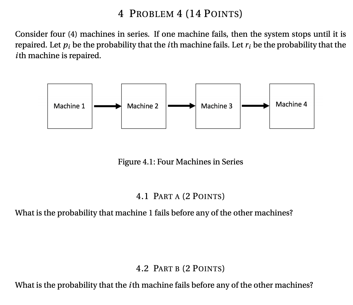 Solved 4 PROBLEM 4 (14 POINTS) Consider four (4) machines in | Chegg.com