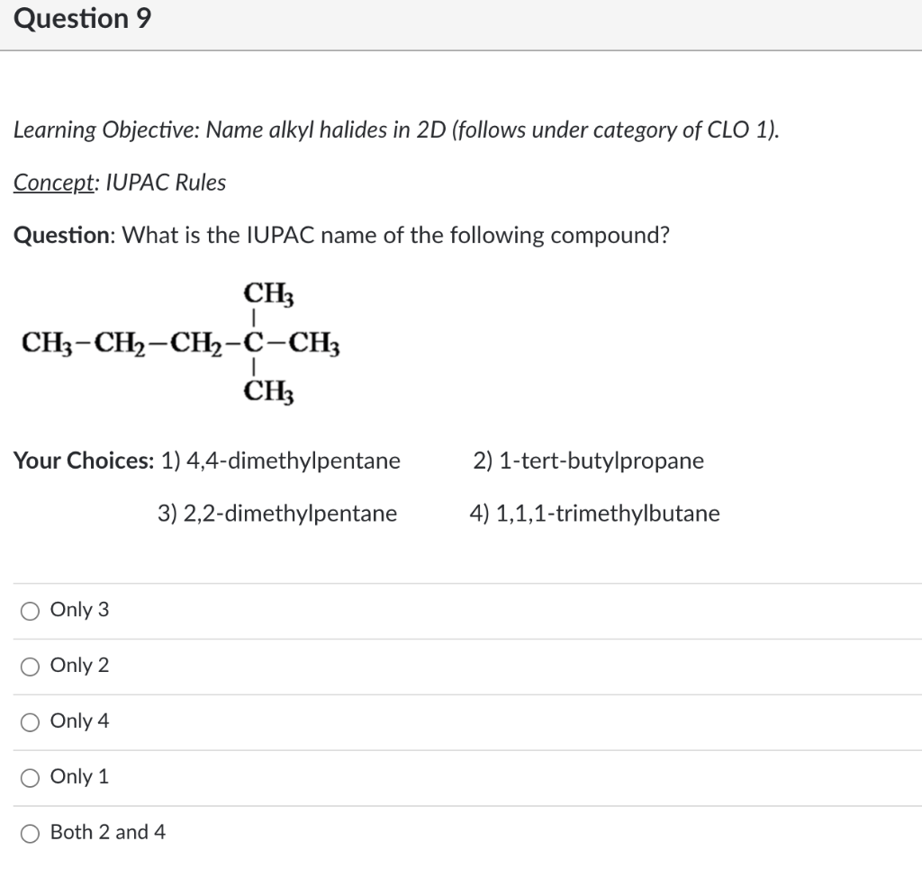 Solved Learning Objective: Name and draw hydrocarbons in 2D | Chegg.com