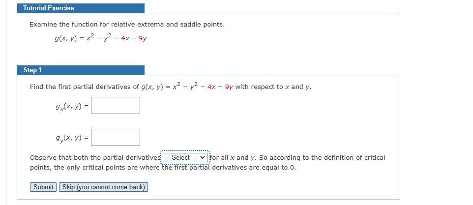 Solved Tutorial Exercise Examine the function for relative | Chegg.com