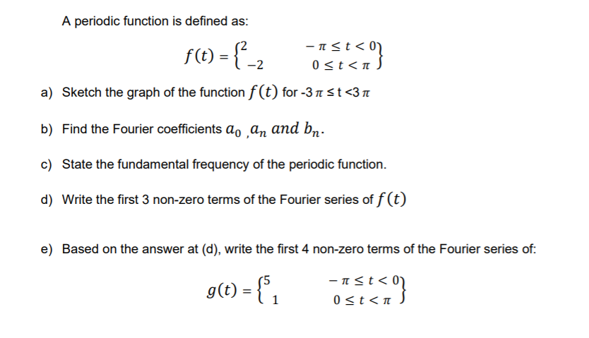 Solved A periodic function is defined as: -Ast