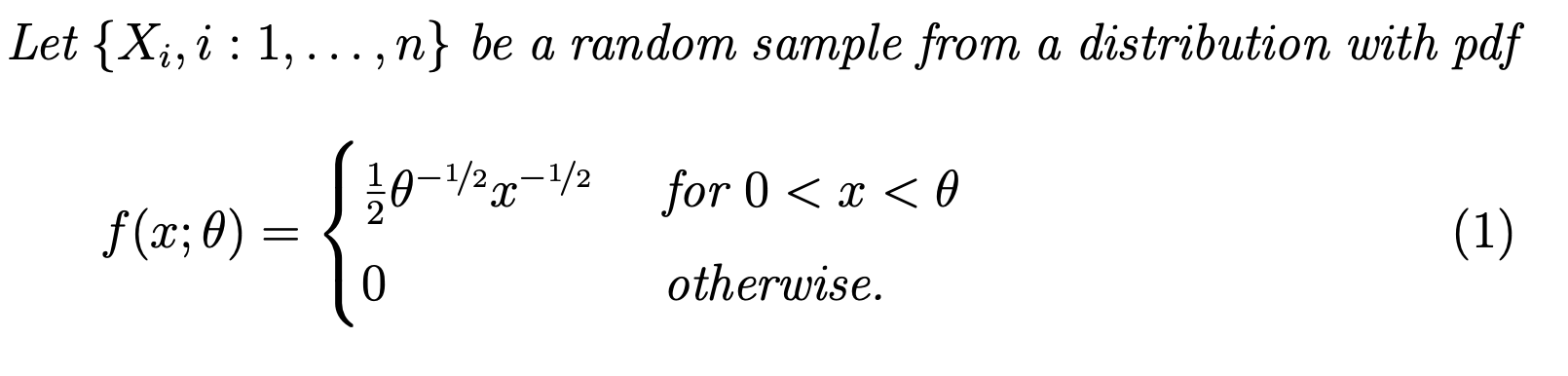 Solved Let {Xi,i:1,…,n} be a random sample from a | Chegg.com