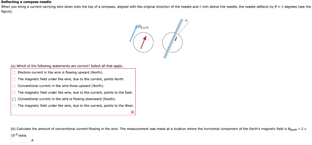 Solved Deflecting a compass needle when you bring a | Chegg.com