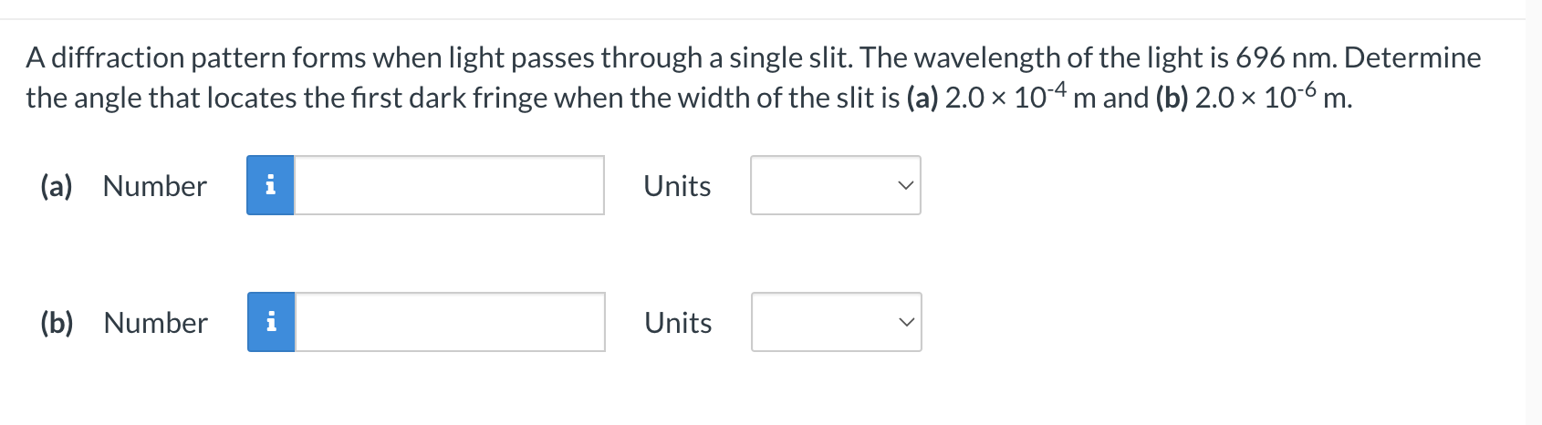 Solved A diffraction pattern forms when light passes through | Chegg.com