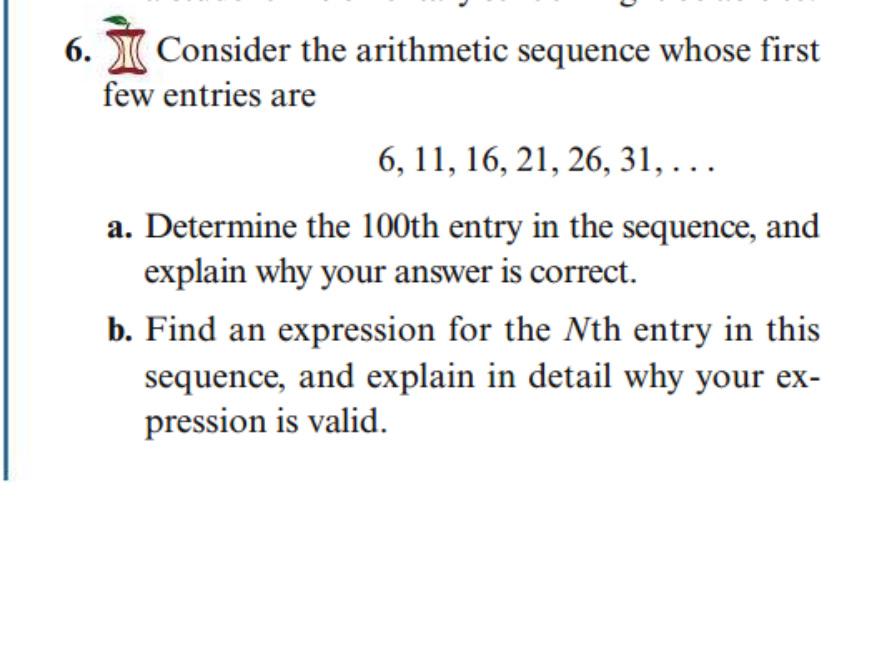 Solved 6. / Consider the arithmetic sequence whose first few | Chegg.com Solved 6. / Consider the arithmetic sequence whose first few | Chegg.com