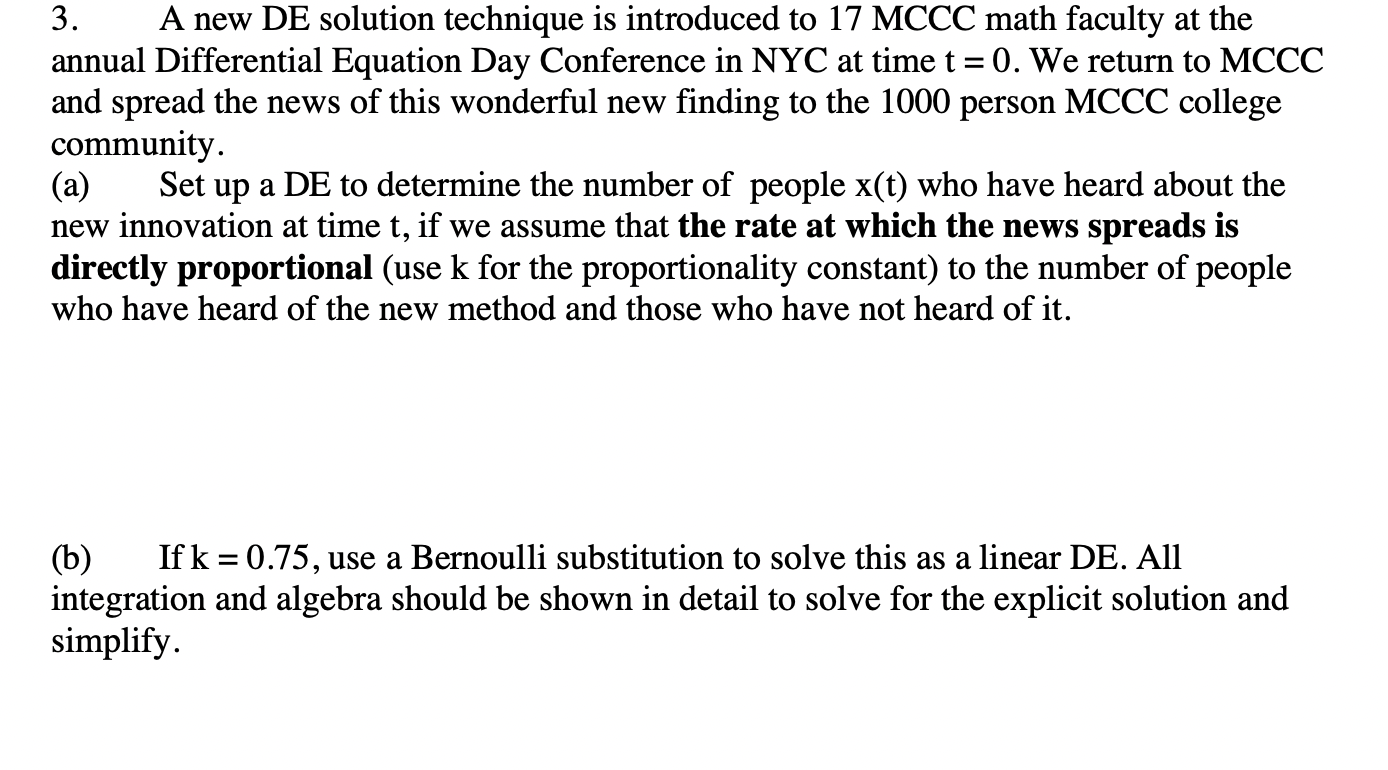 Solved 3. A new DE solution technique is introduced to | Chegg.com